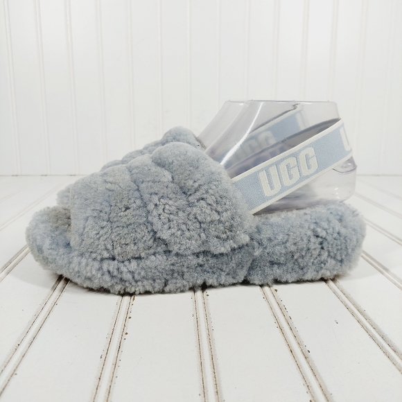 UGG | Shoes | Ugg Fluff Yeah Slide Ash Fog Fur Slippers H494 | Poshmark
